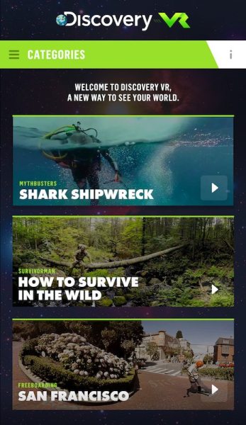 Discovery VR: Great Videos All Around – GeekDad