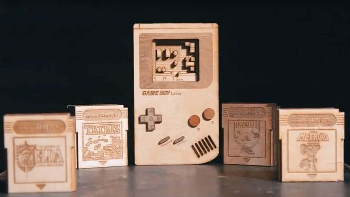 DIY Laser-Cut Wooden Game Boy With Interchangeable Game Cartridges ...